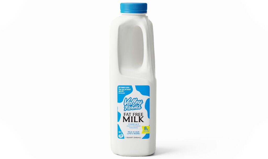 Valley Farms® Fat Free Milk Quart | UNC Dairy